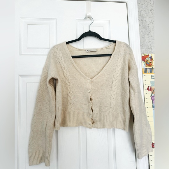 KASH | Sweaters | Kash Womens Cardigan Ivory Medium Wool And Cashmere ...